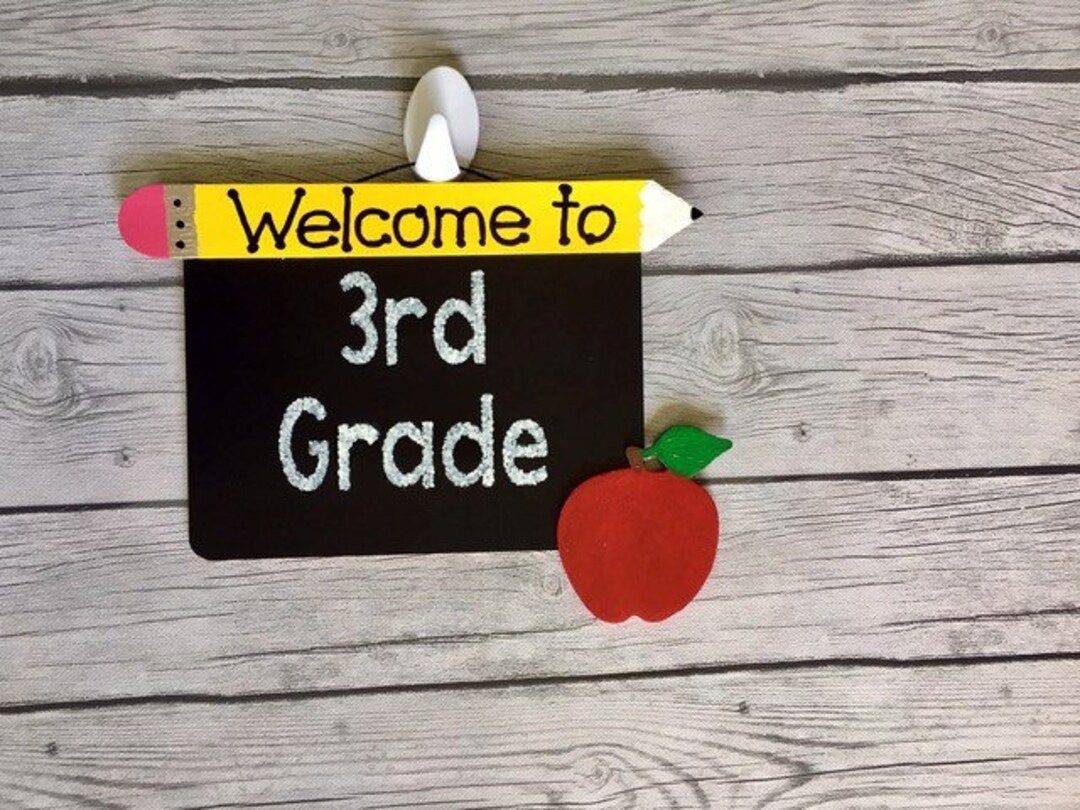 Welcome to 3rd Grade Sign, Teacher Sign for Classroom Door, 3rd Grade ...