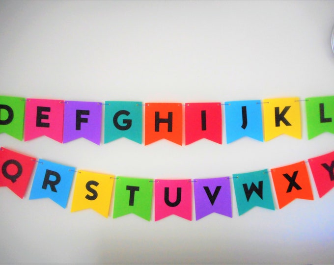 ABC Banner Alphabet Banner Pre-k Classroom Pre-k Teacher - Etsy
