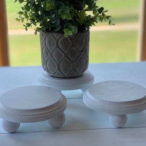 Set of 3 Mini Wood Risers• Mini Stands• Candle Holder• Plant Holder ...