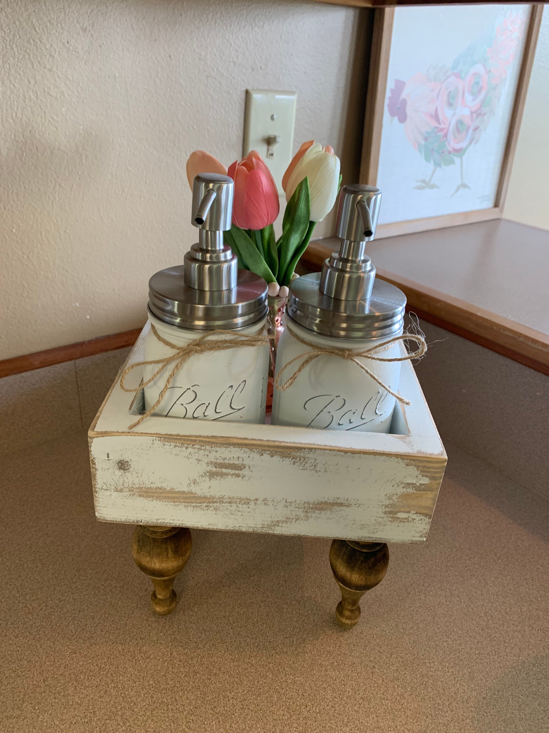 Farmhouse Wood Riser Rustic Tray Country Decor Gift Home | Etsy