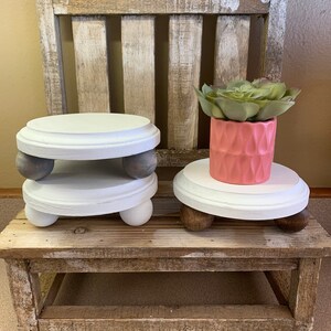 Set of 3 Mini Wood Risers• Mini Stands• Candle Holder• Plant Holder ...