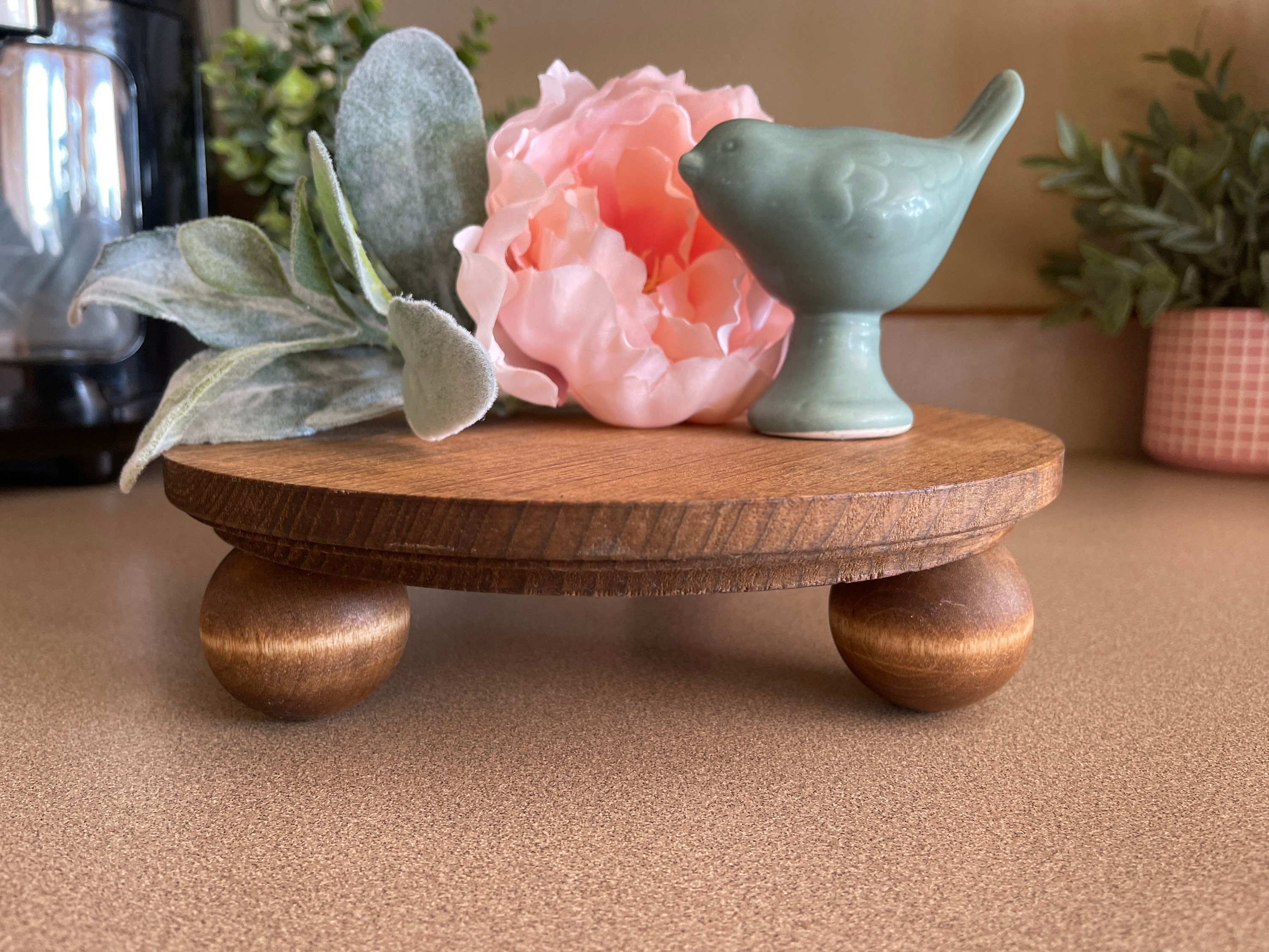 Farmhouse Riser Round Wood Riser Pedestal Stand Wood - Etsy