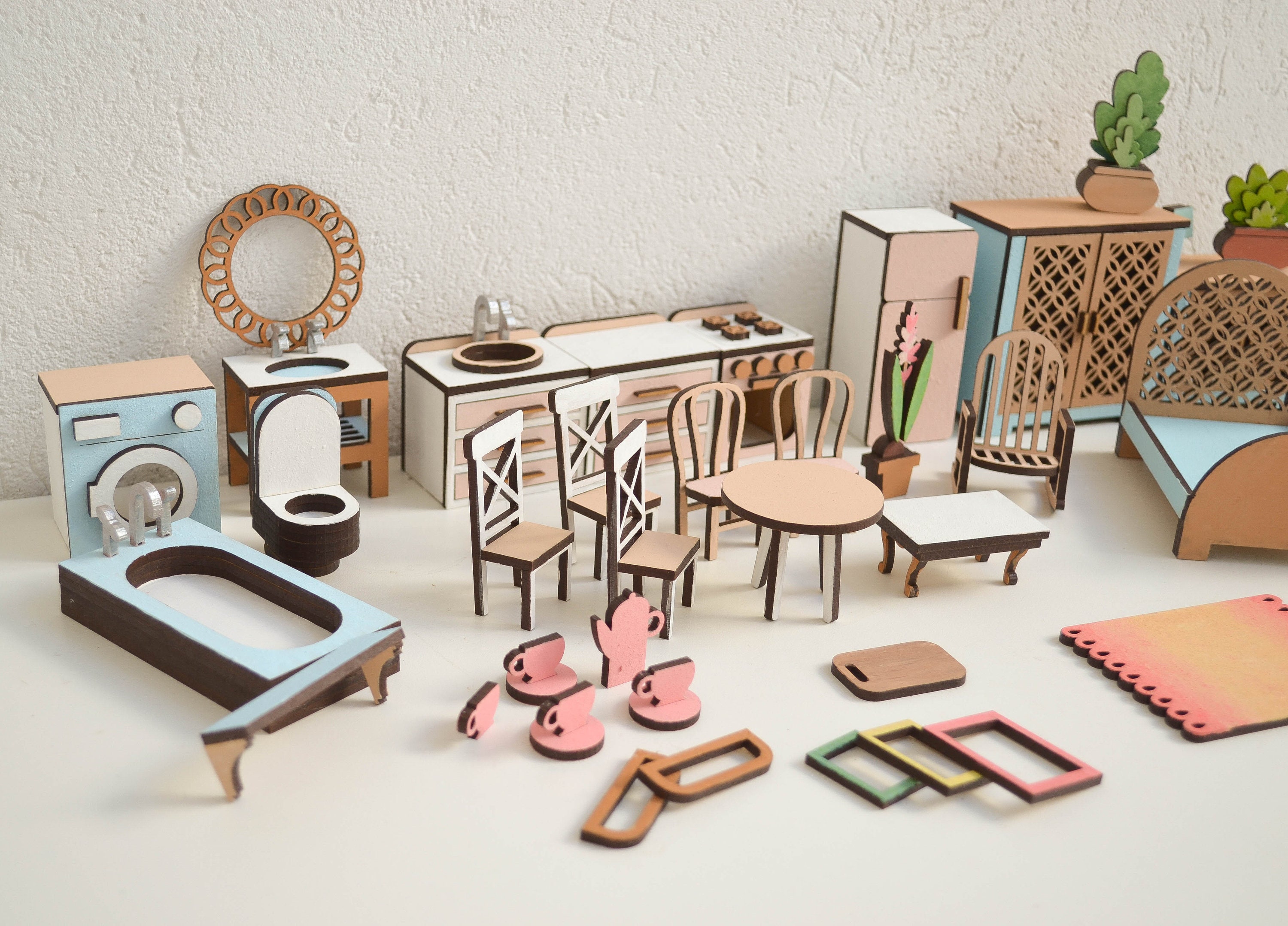 Muebles en miniatura para casa de muñecas - Archivos cortados con láser ...