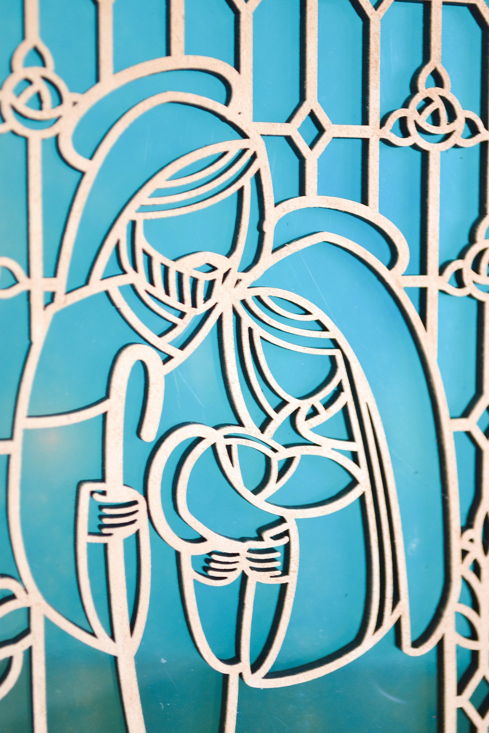 Nativity Scene With Stand - Faux Vitraux - Simil Stained Glass - Laser ...