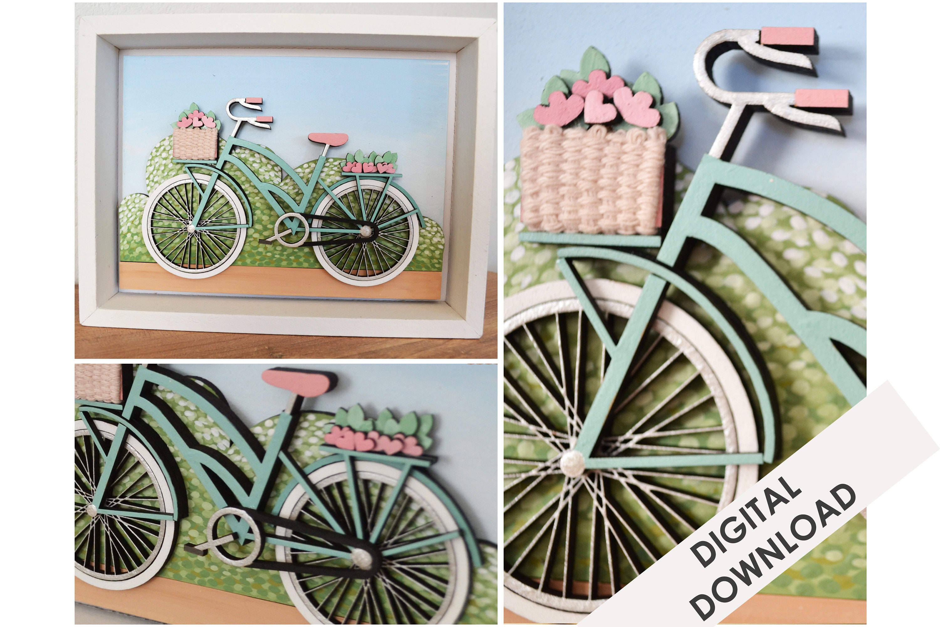 Miniature Bike Laser Cut PDF & SVG Plans Bicycle Charm - Etsy