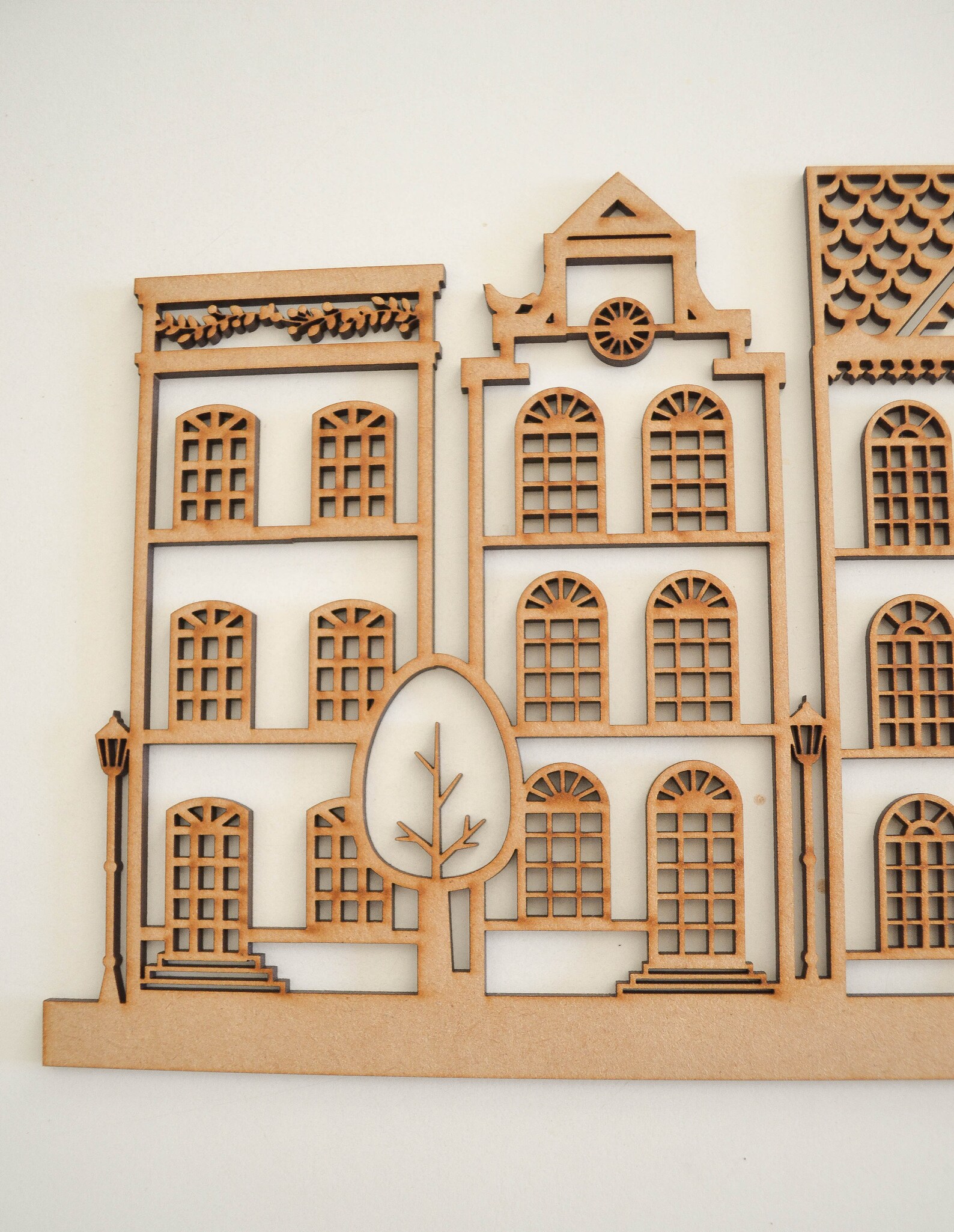 Village Whimsical Houses Two Sets of Houses Outline Home Decor ...