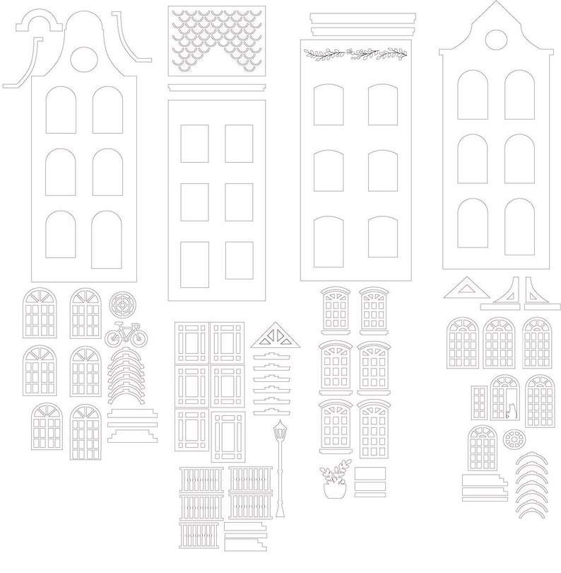 Decorative Houses Frame SVG PDF Digital File Home Decor - Etsy