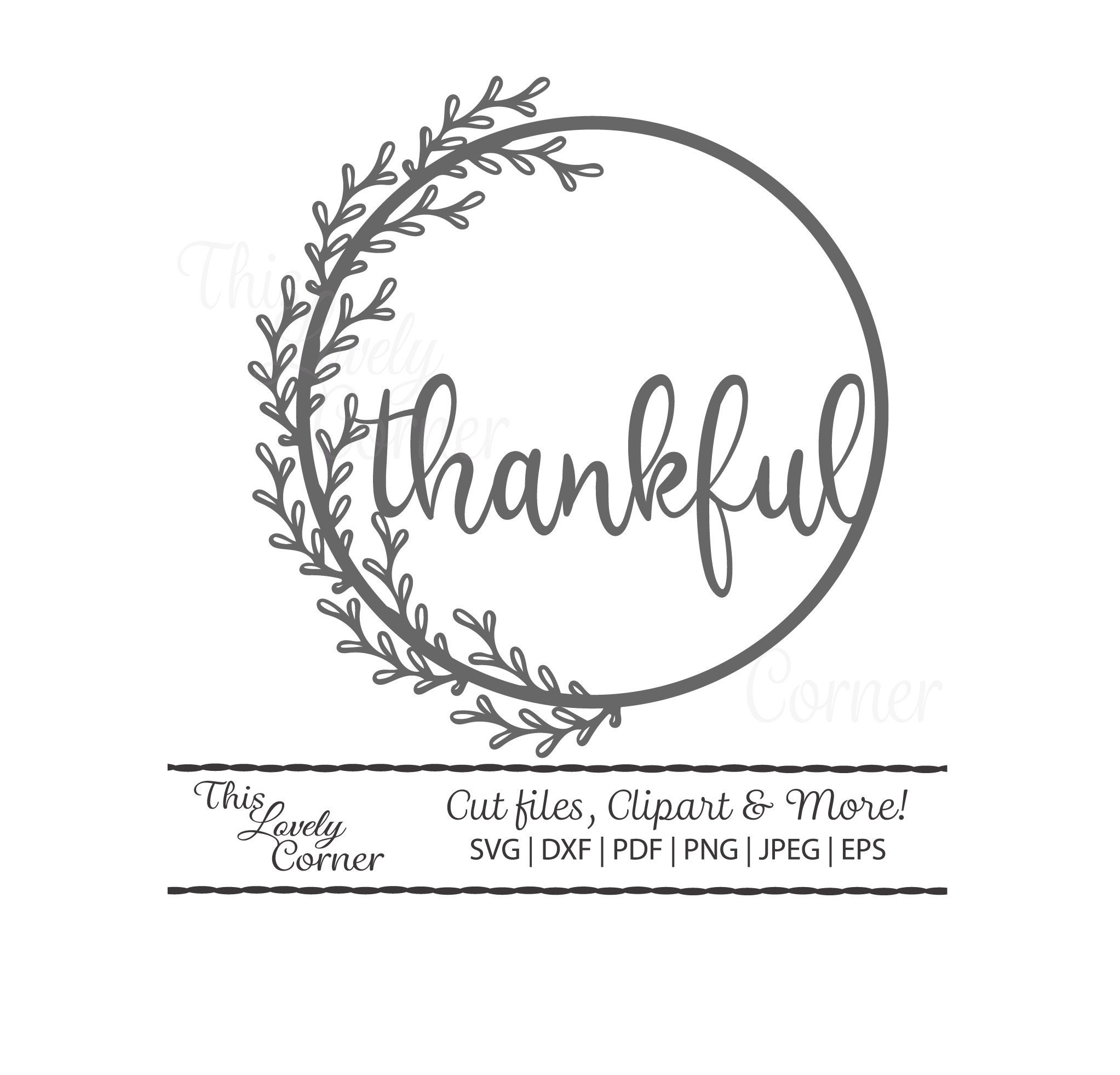 Paper Thankful Wreath SVG Cricut Cut file Simple outdoor rustic ...