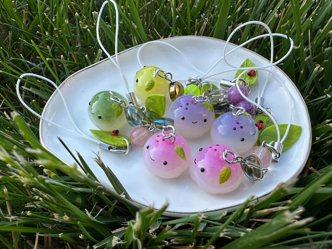 Polymer Clay Berry Ghost Charms: Colorful Fruit Phone Accessory - Etsy