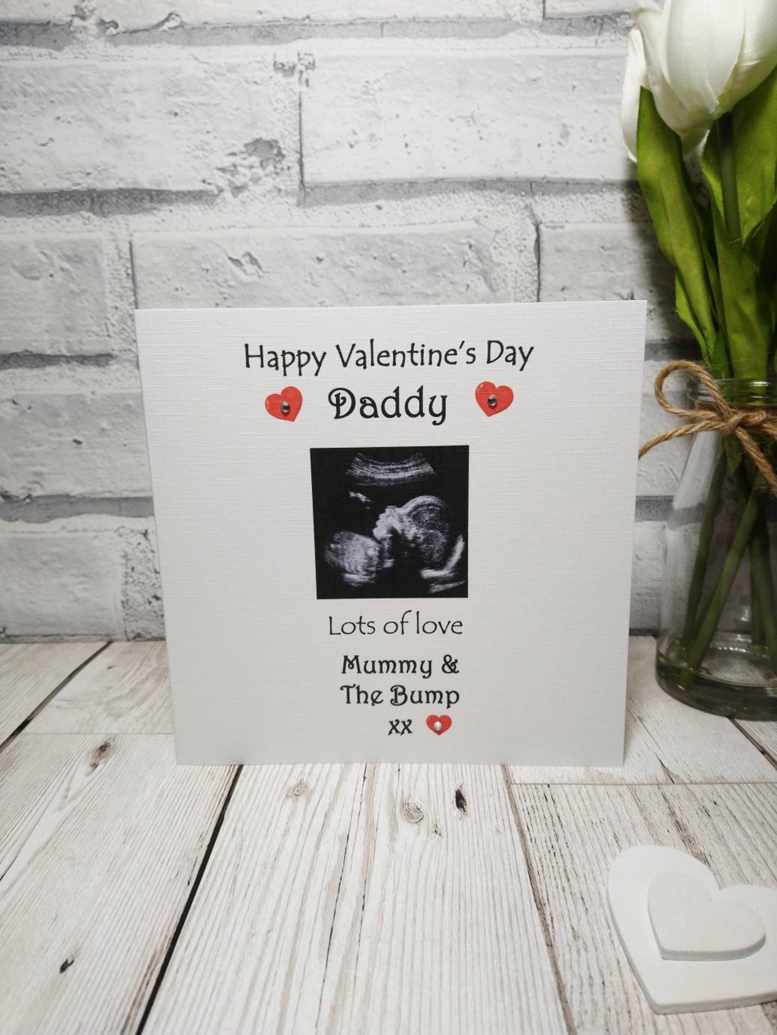 Baby scan card greeting card from the bump Valentine's | Etsy