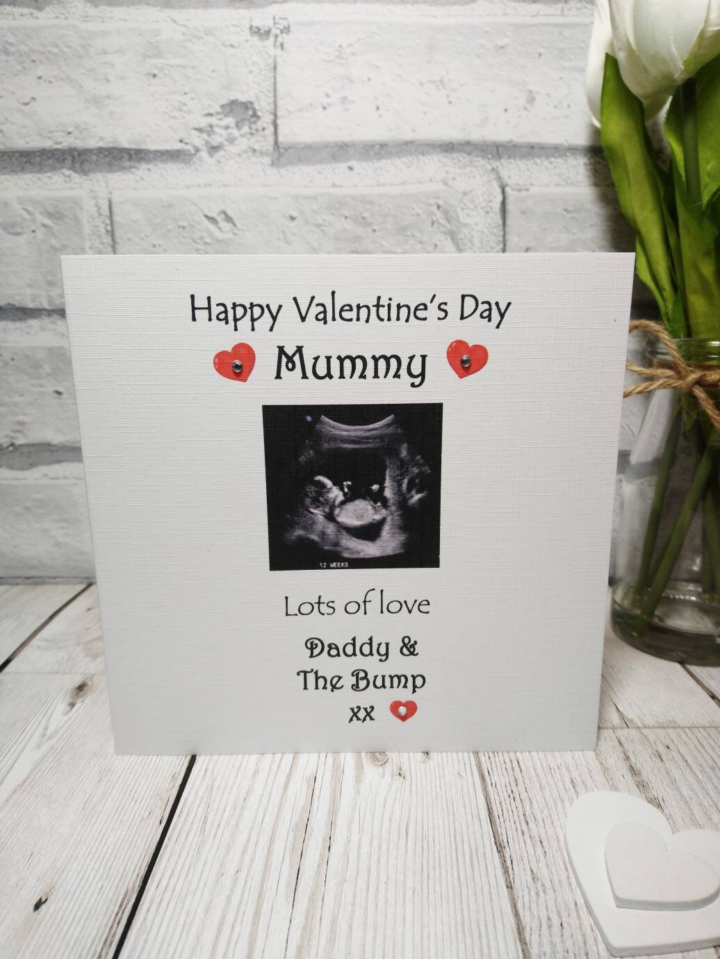 Baby scan card greeting card from the bump Valentine's | Etsy