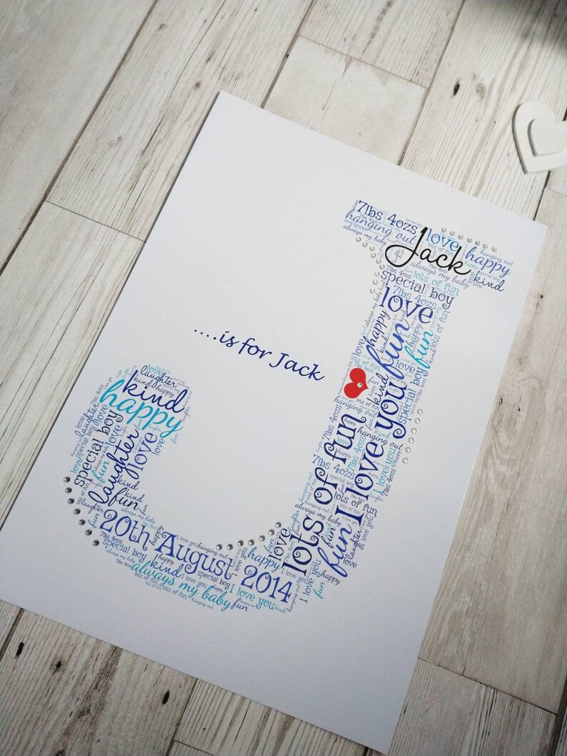 Initial Letter Wall Art Unframed Nursery Art A4 Printed - Etsy