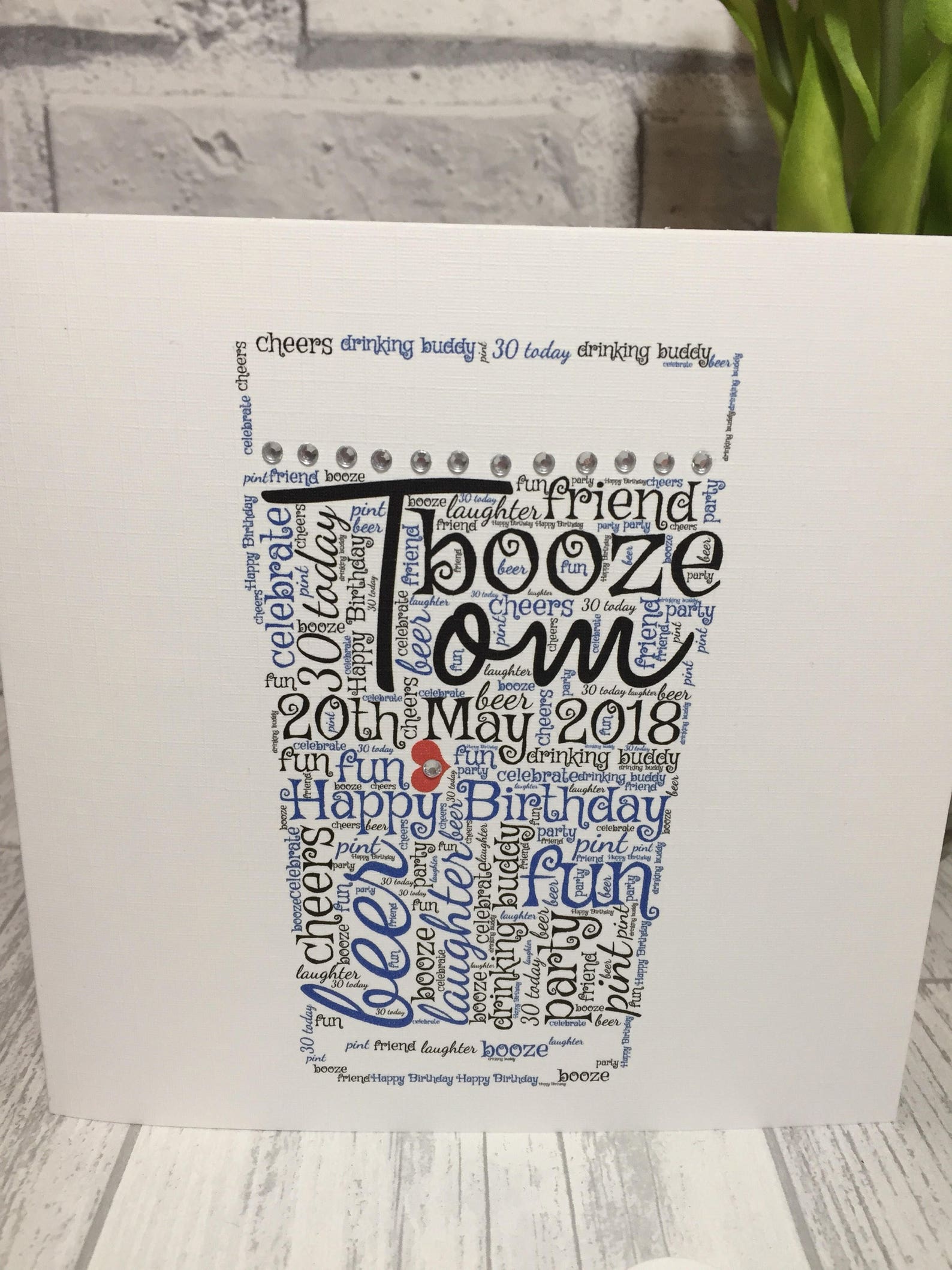 Personalised Greeting Card, Beer Drinking, Personalised Word Art ...