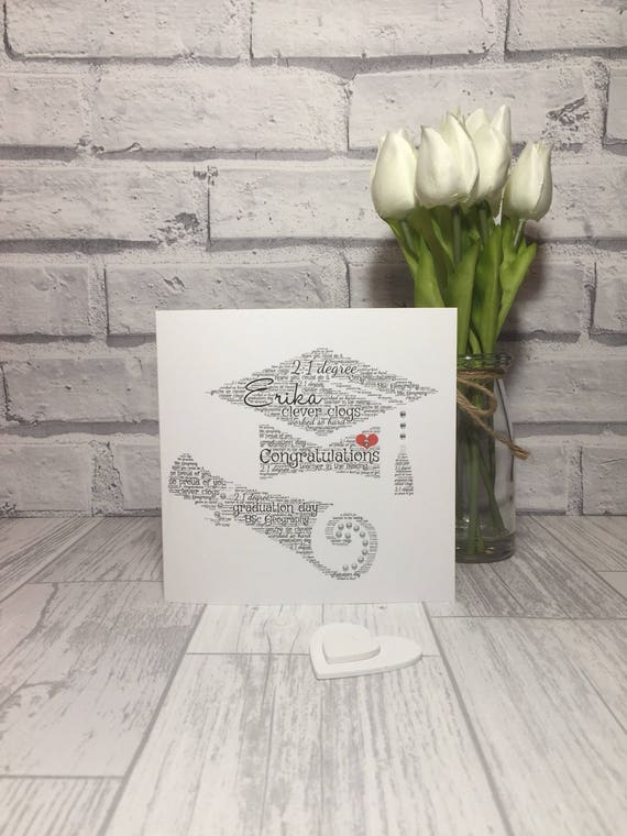 Graduation greeting card congratulations card mortarboard | Etsy