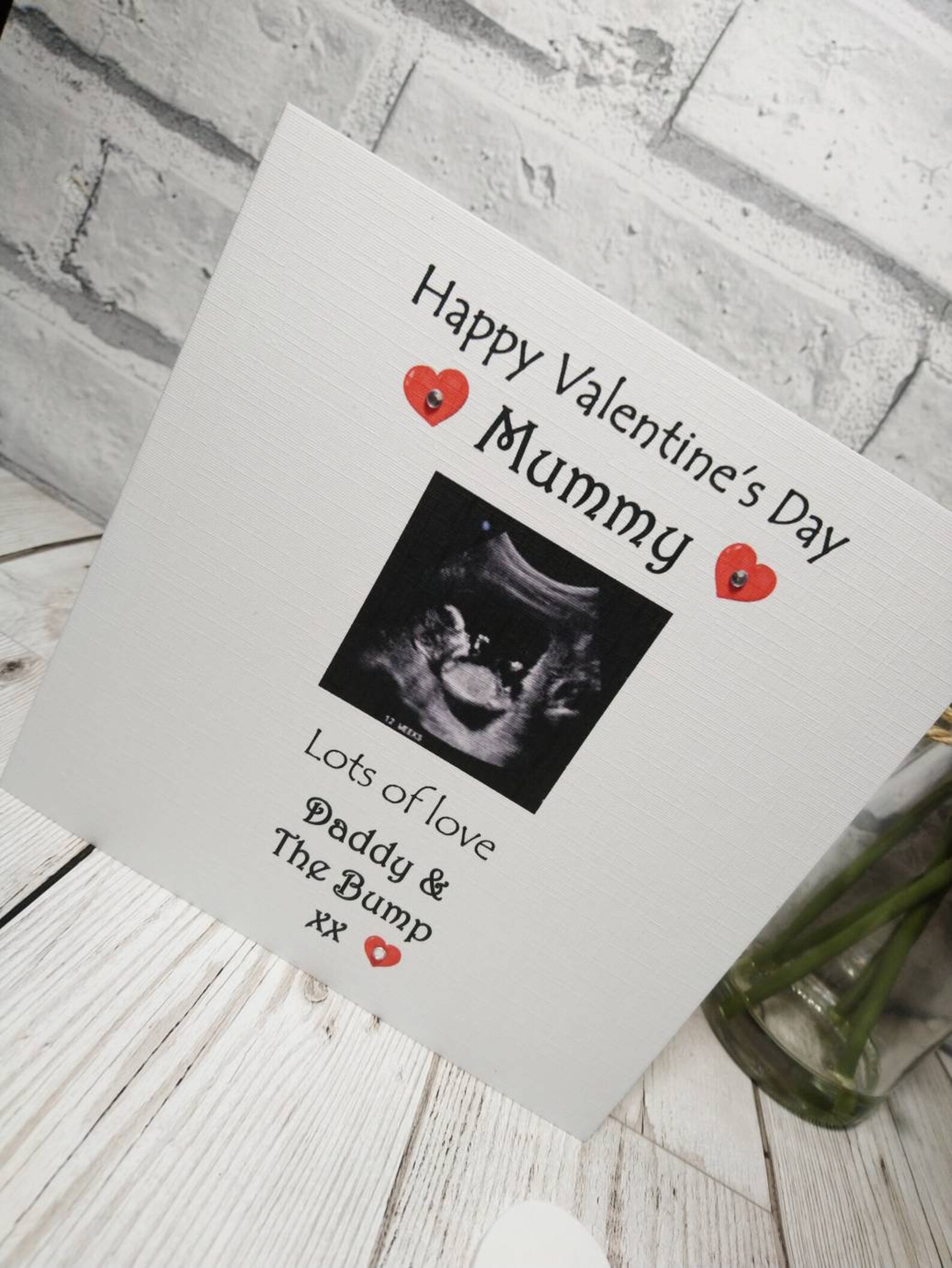 Baby scan card greeting card from the bump Valentine's | Etsy