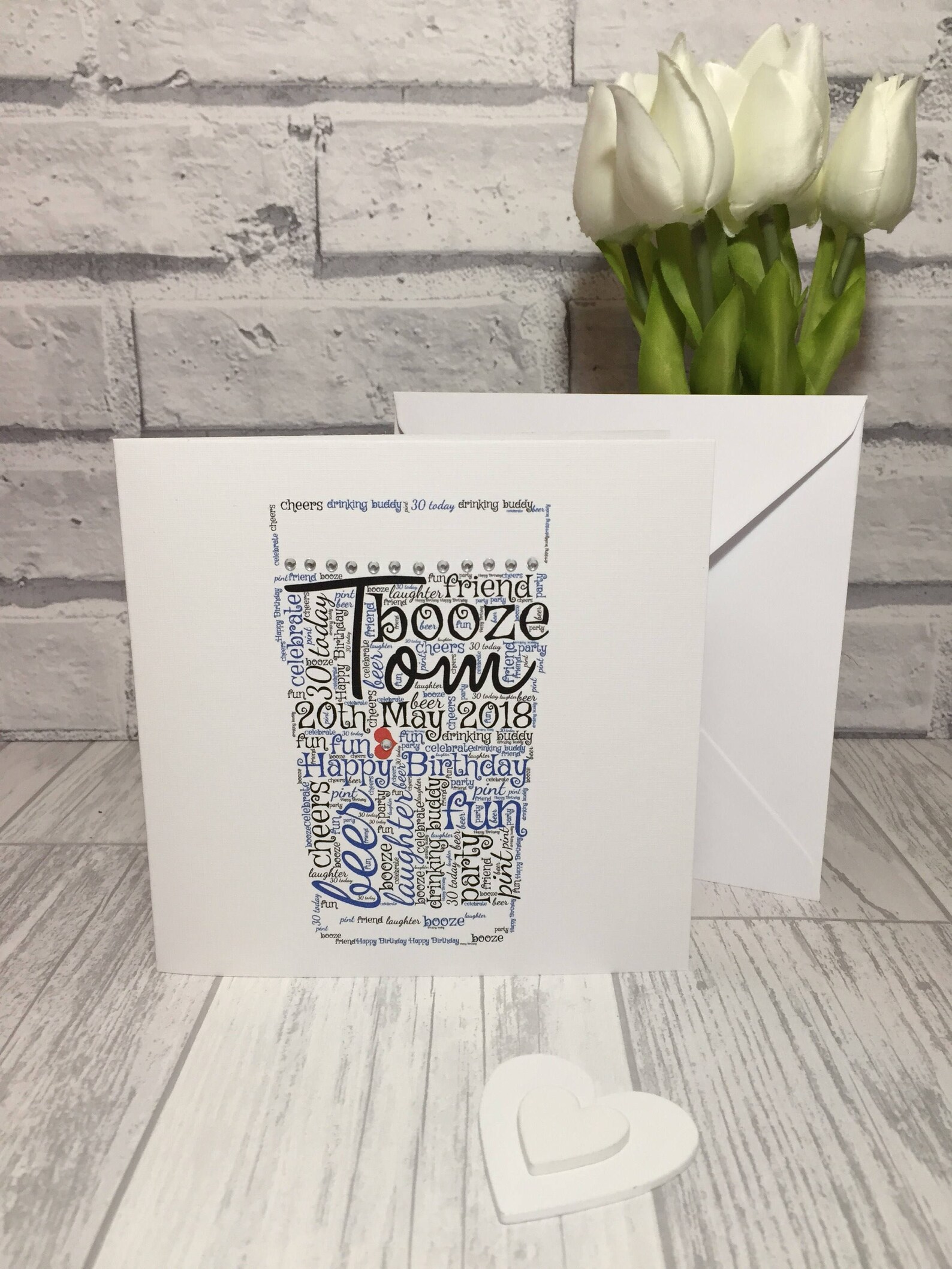 Personalised Greeting Card, Beer Drinking, Personalised Word Art ...