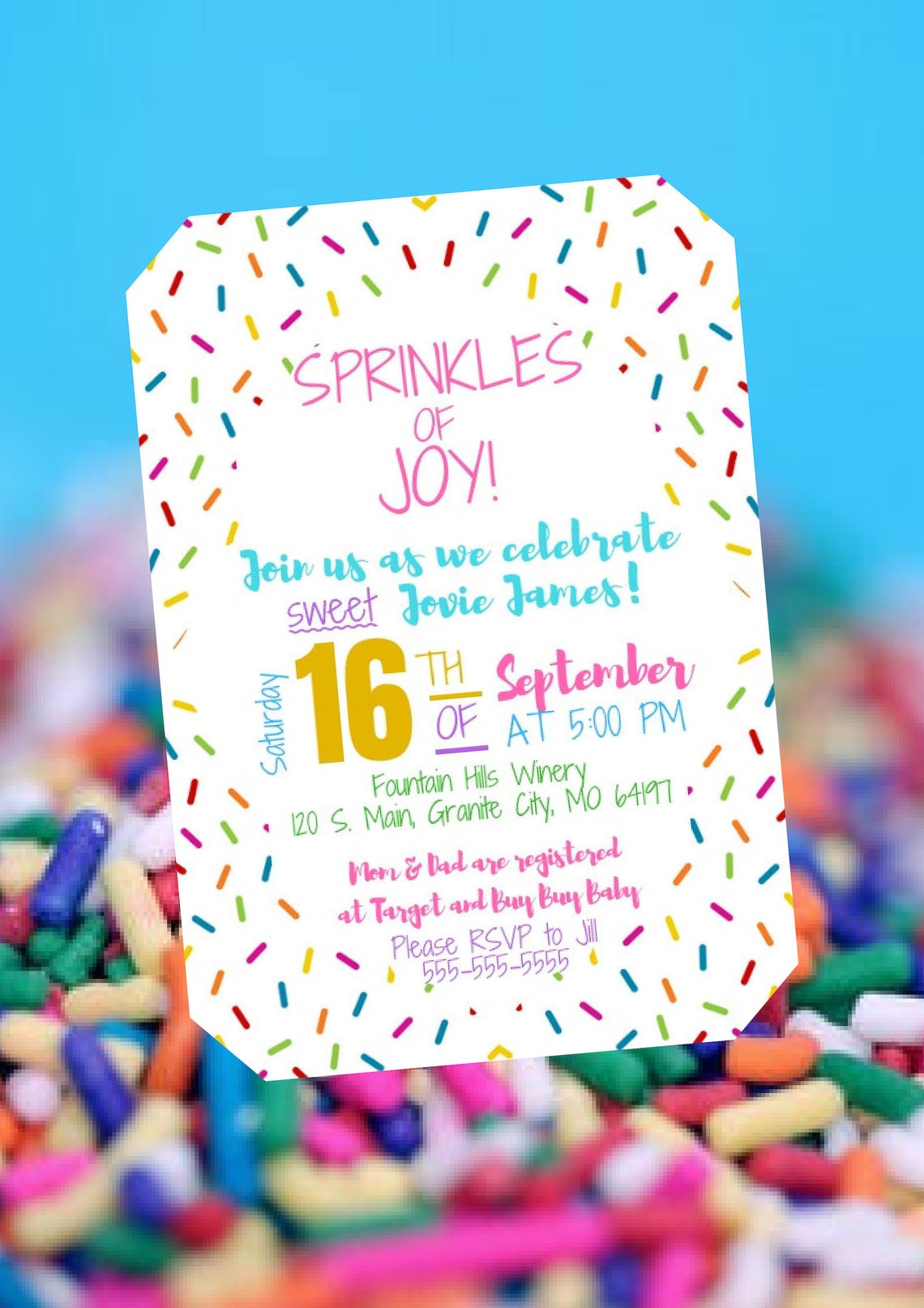 Baby Sprinkle Invitation, Printable Baby Shower Invite, Sprinkles - Etsy