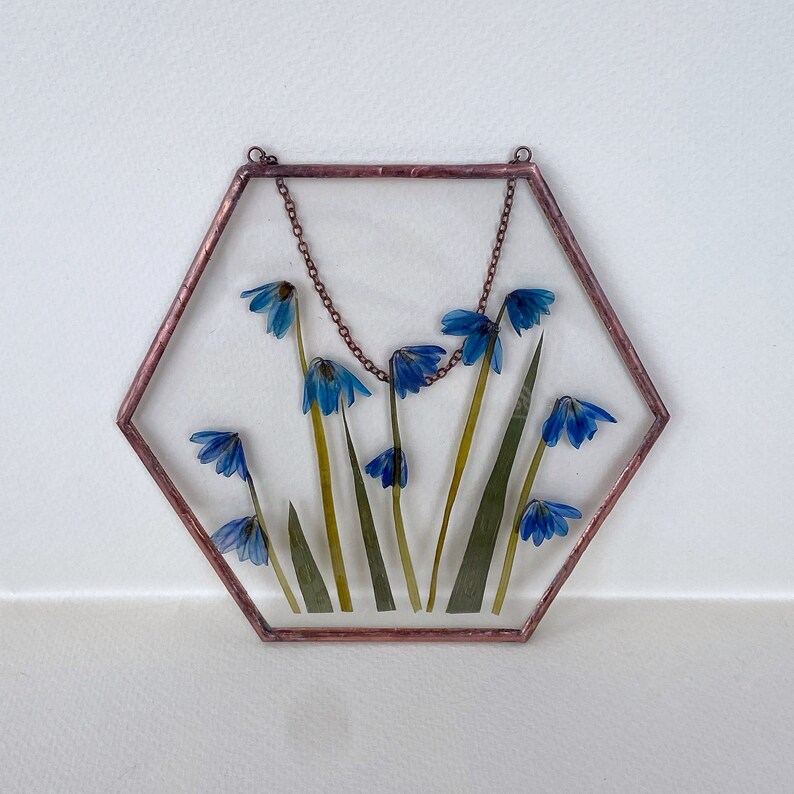 Spring Flowers in Glass Pressed Flower Frame Stained Glass - Etsy