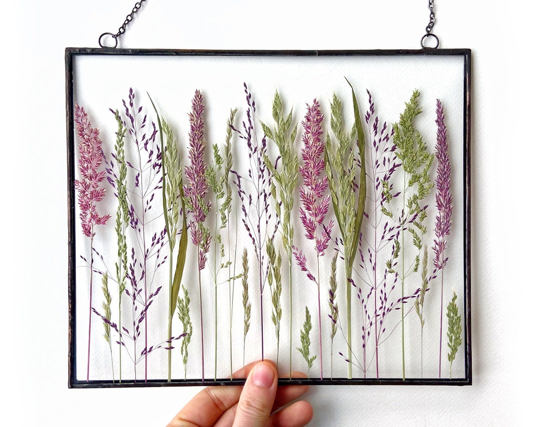 Pressed Flower Art Wall Hanging Set of 3 Pressed Flower Frames Pressed ...