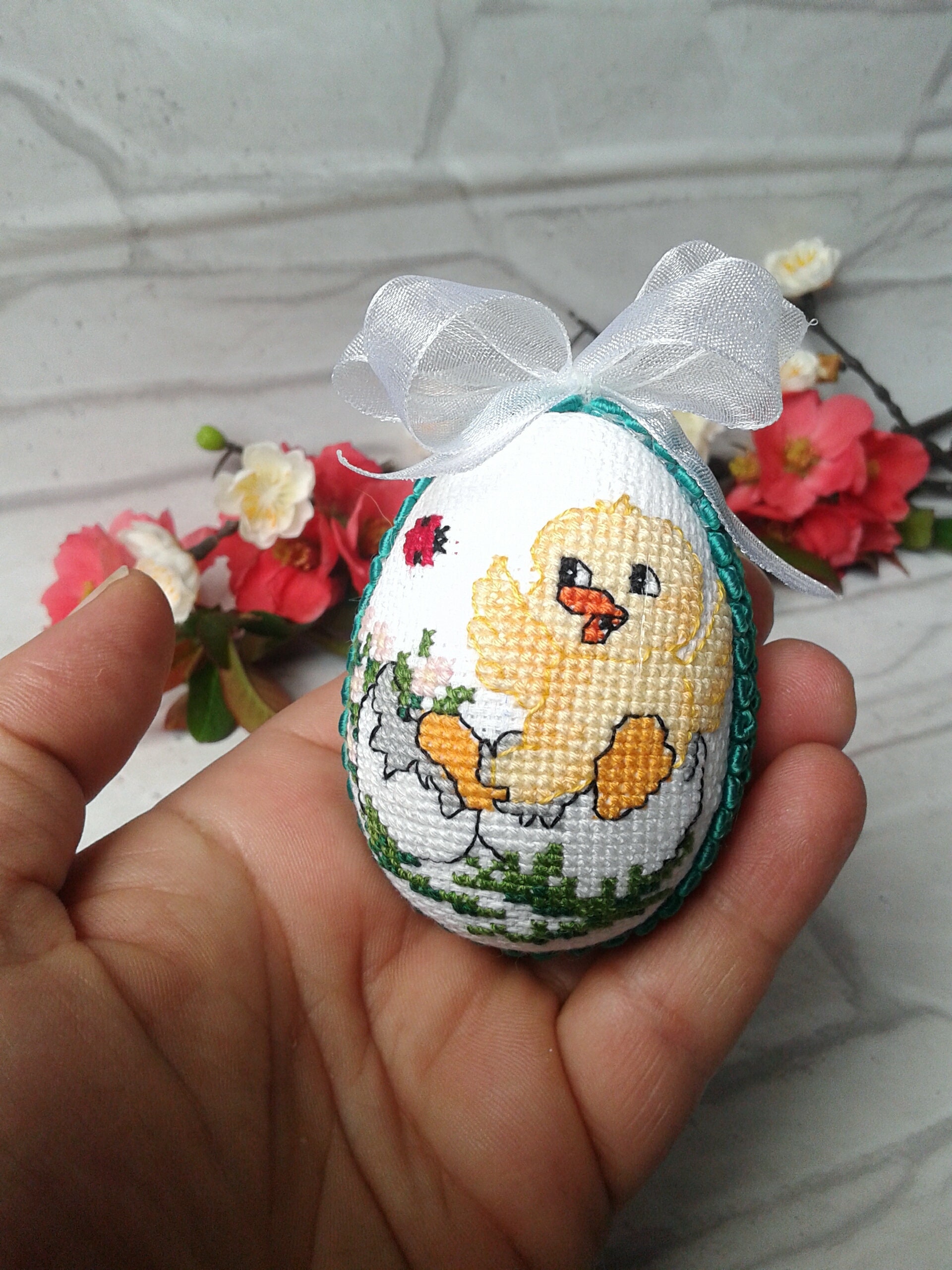 Easter Chicken Eggs Cross Stitch Easter Ornaments Easter - Etsy