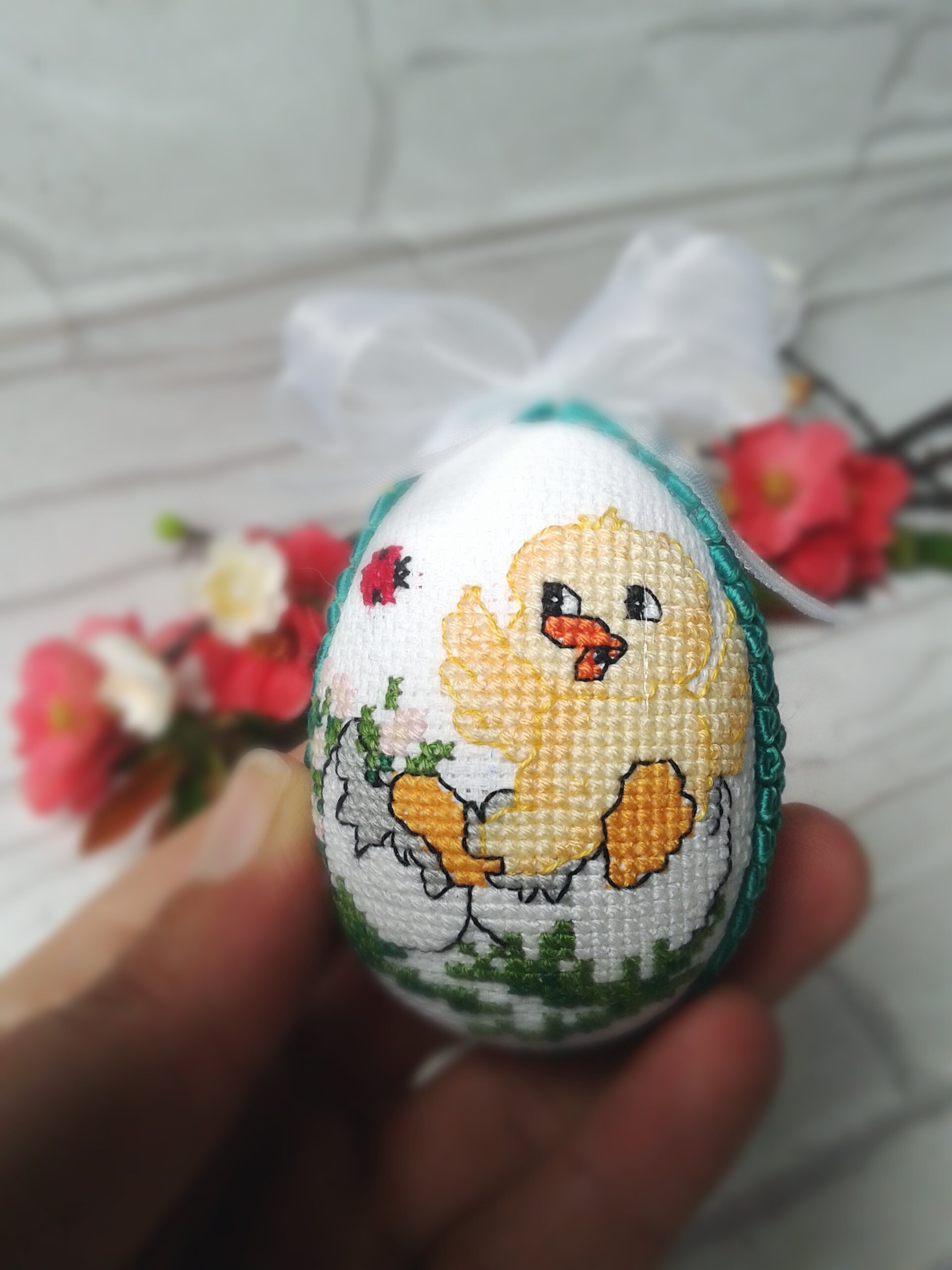Easter Chicken Eggs Cross Stitch Easter Ornaments Easter - Etsy