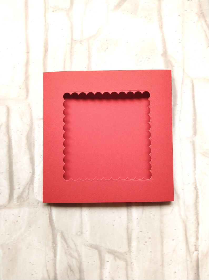 Square Aperture Card, Card for Cross Stitch, Blank Tri-fold Card ...