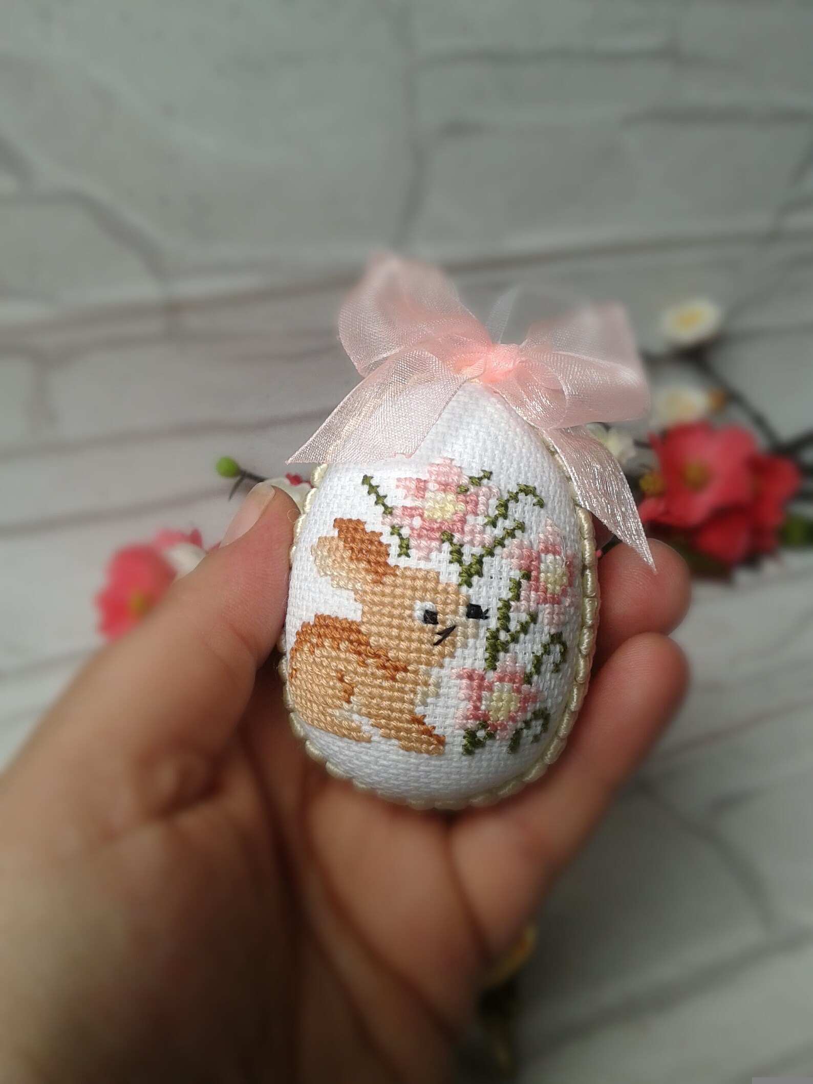 Easter Cross Stitch Egg, Finished Cross Stitch Ornament, Easter Gift ...