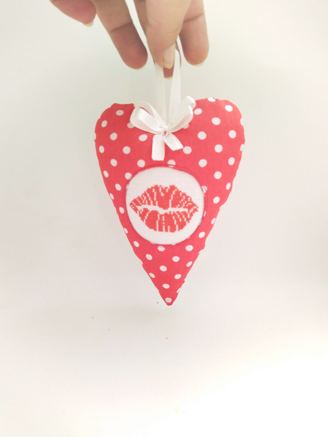 Corazón textil romántico Corazones rellenos de tela Corazón - Etsy España