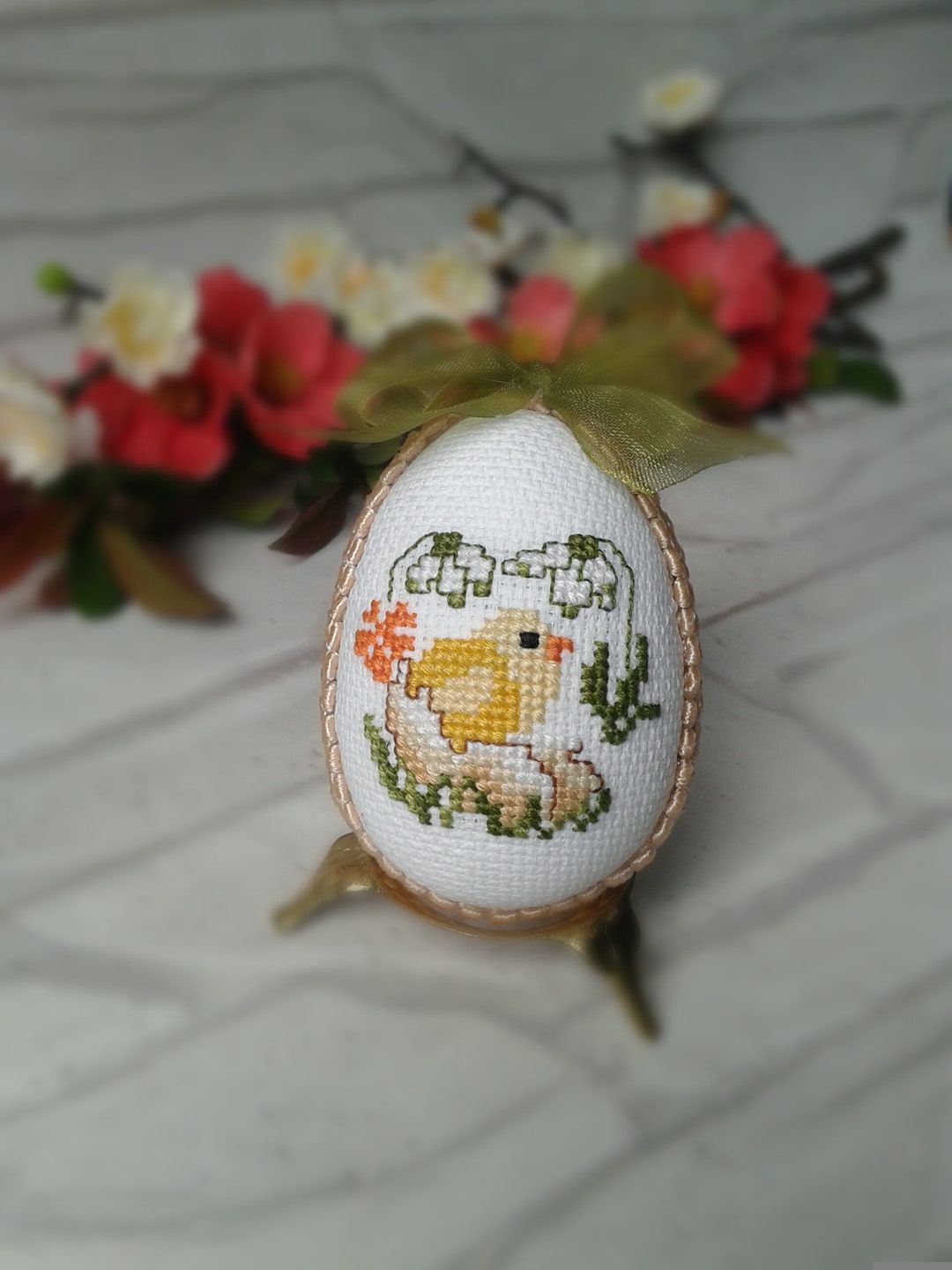 Cross Stitch Easter Egg, Cross Stitch Ornament, Easter Ornament With ...