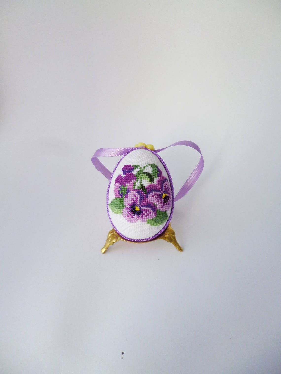 Pansies Easter Egg Wild Flowers Egg Spring Floral Ornament - Etsy
