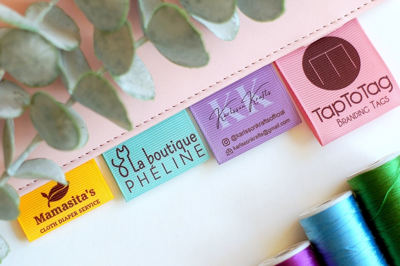 Custom Grosgrain Ribbon Labels With Logo, Personalized Fabric Branding ...