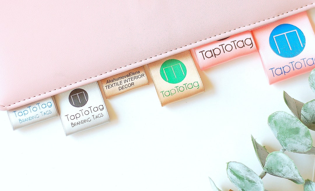 100 Pcs Custom Satin Labels in Gray Golden or Pink // Wash Care Labels ...