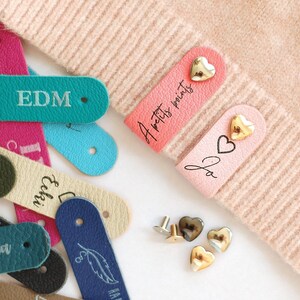 Set of 20 Colorful Goat Leather Labels With Heart-shaped Rivets ...