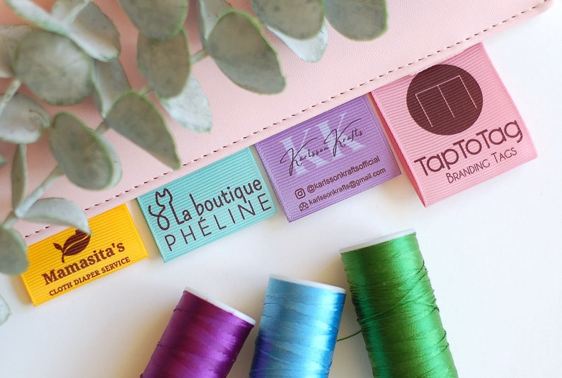 Custom Grosgrain Ribbon Labels With Logo, Personalized Fabric Branding ...