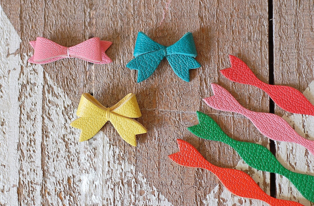 Small Leather Bows - Set of 40, Ribbon Bow Shape for Handmade Projects ...