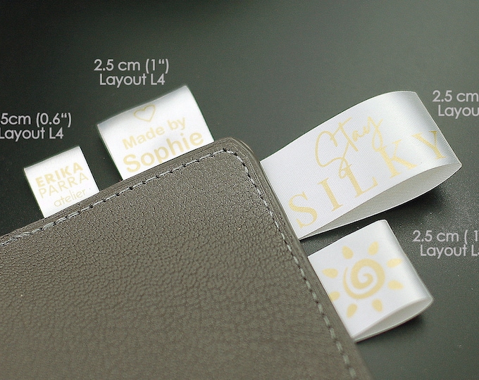 50 Flat or Folded Nylon Fabric Labels for Handmade Items Custom Logo ...