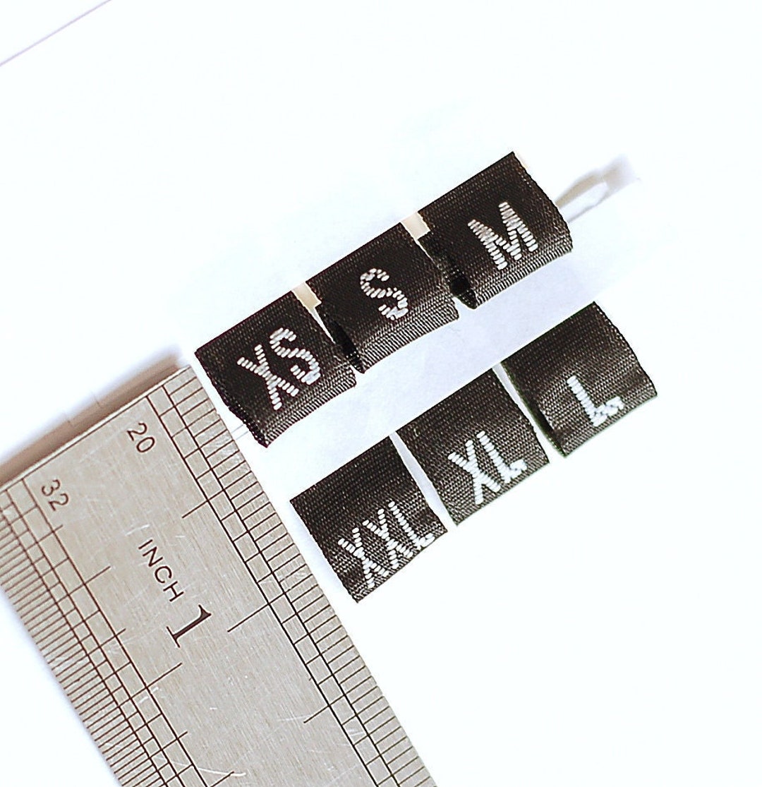 Set of 60 Pcs Black Woven Sizing Labels for Clothes XS S M L XL XXL - Etsy