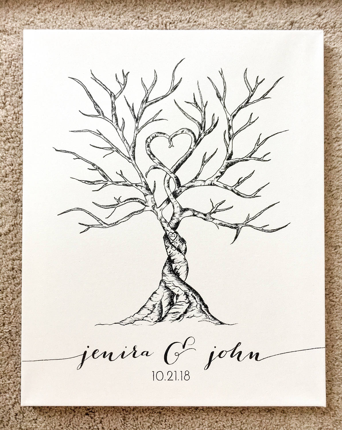 Canvas Thumbprint/fingerprint Guest Book - Etsy