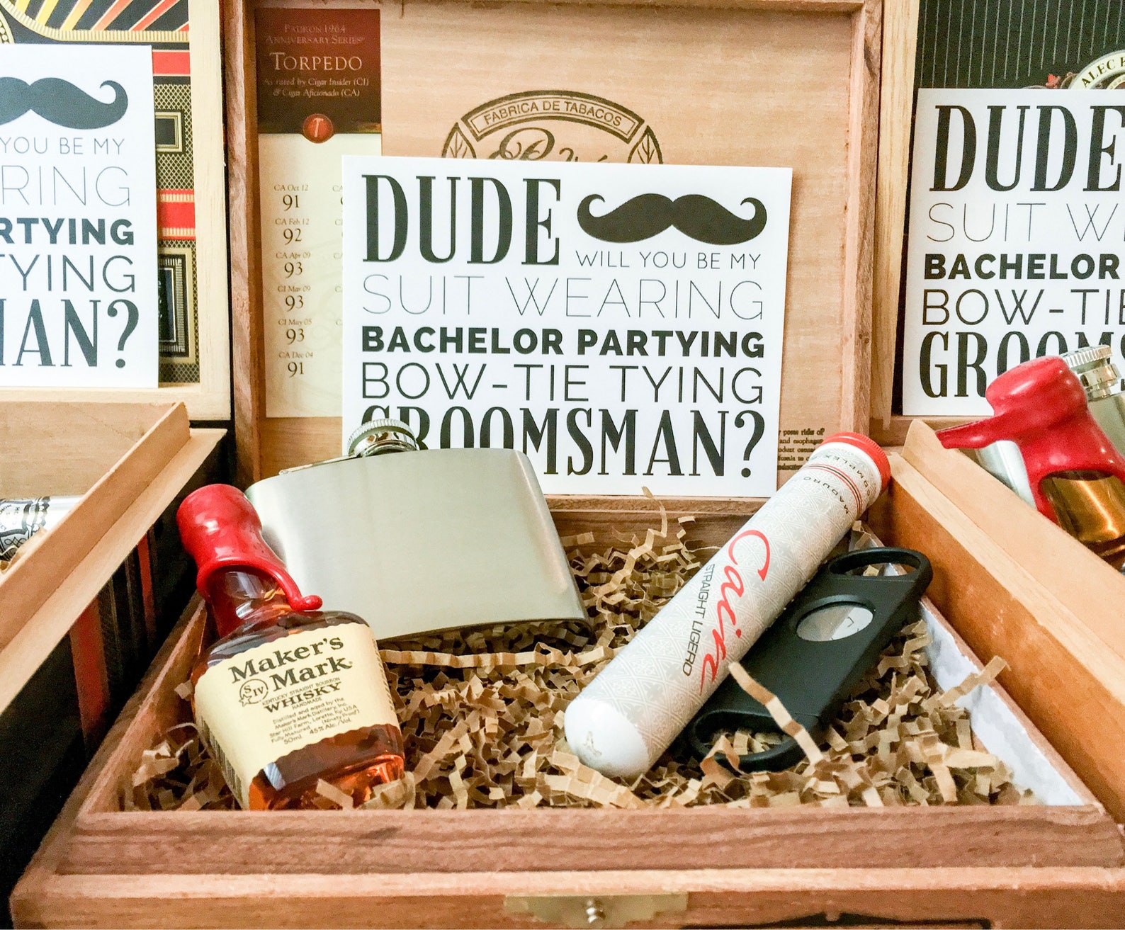 Groomsman Best Man Box Fillable - Etsy