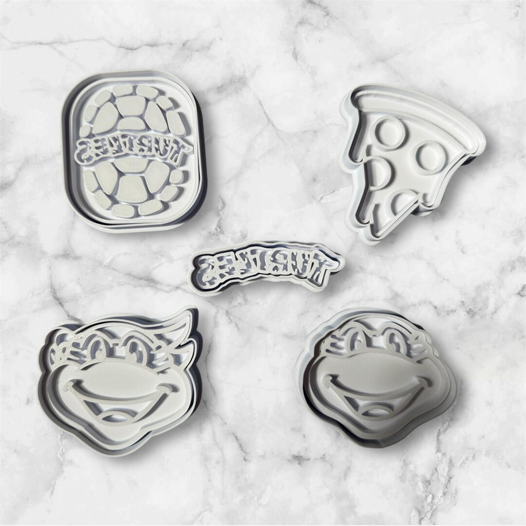 Ninja Turtle Inspired Cookie Cutters Cutter and Stamp - Etsy