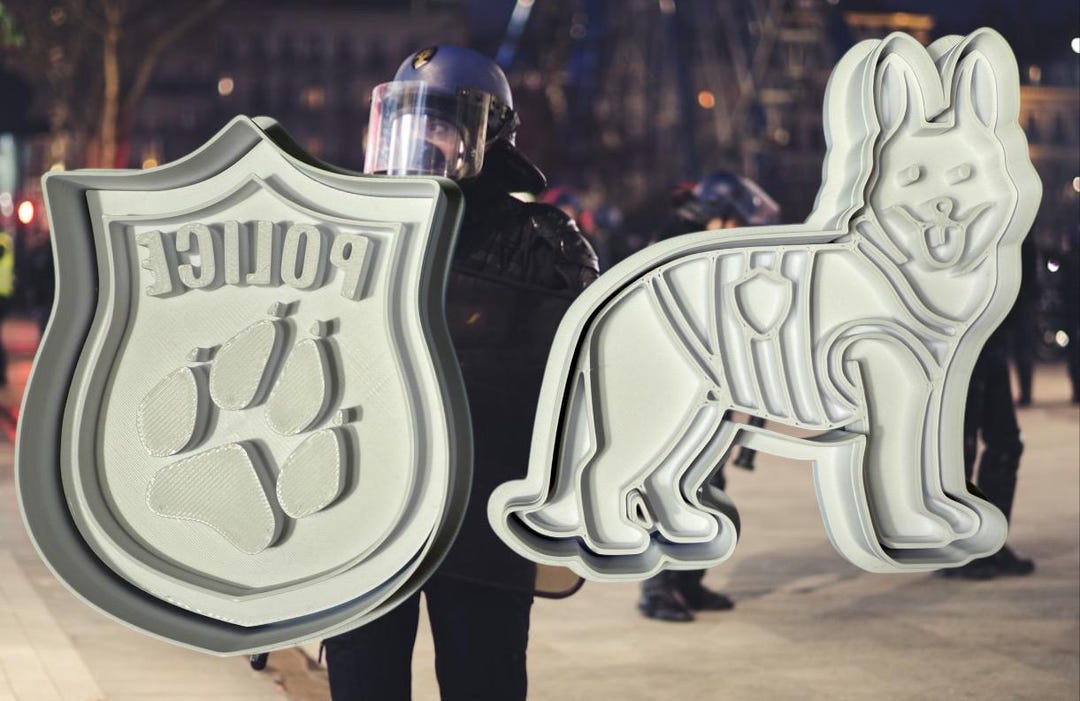 Police Cops Dog K9 Cookie Cutters and Stamps - Etsy