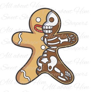 Christmas Gingerbread Man Skeleton Skull Cookie Cutter (cutter Only) - Etsy