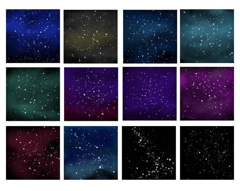 Starry Night Sky, Instant Download, Starry Night Digital Paper, Starry ...