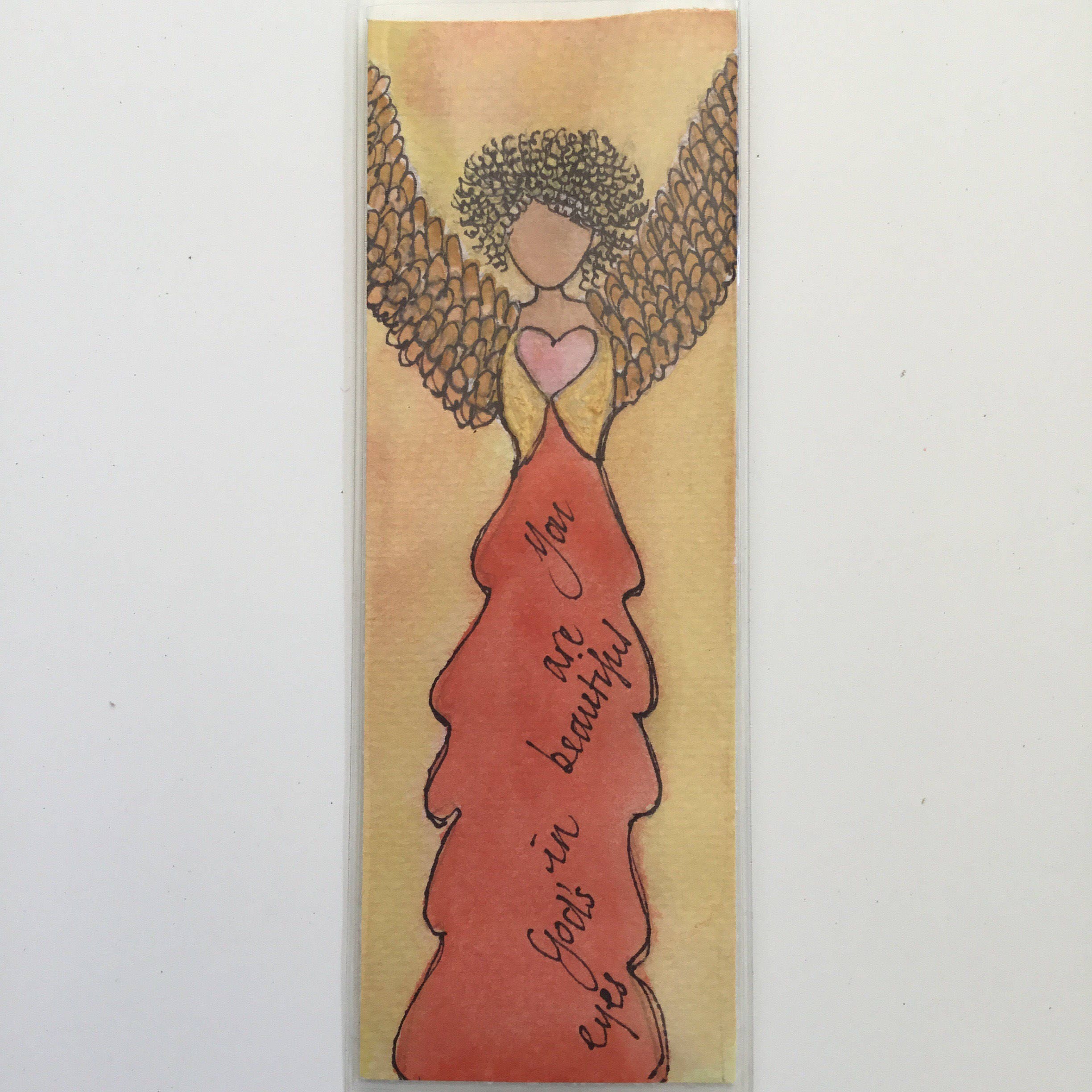Handpainted watercolor Angel bookmark with tassel. - Etsy.de