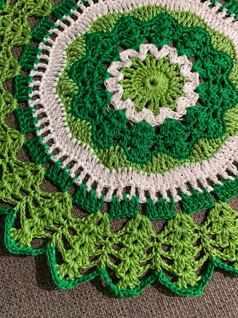 Crochet St. Patrick’s Day Doily – 12 Inch | Shamrock Table Decor - Etsy