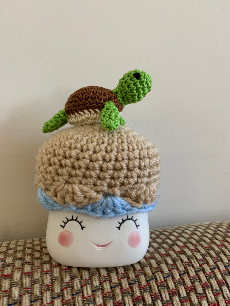 Crochet Turtle Marshmallow Mug Hat | Etsy