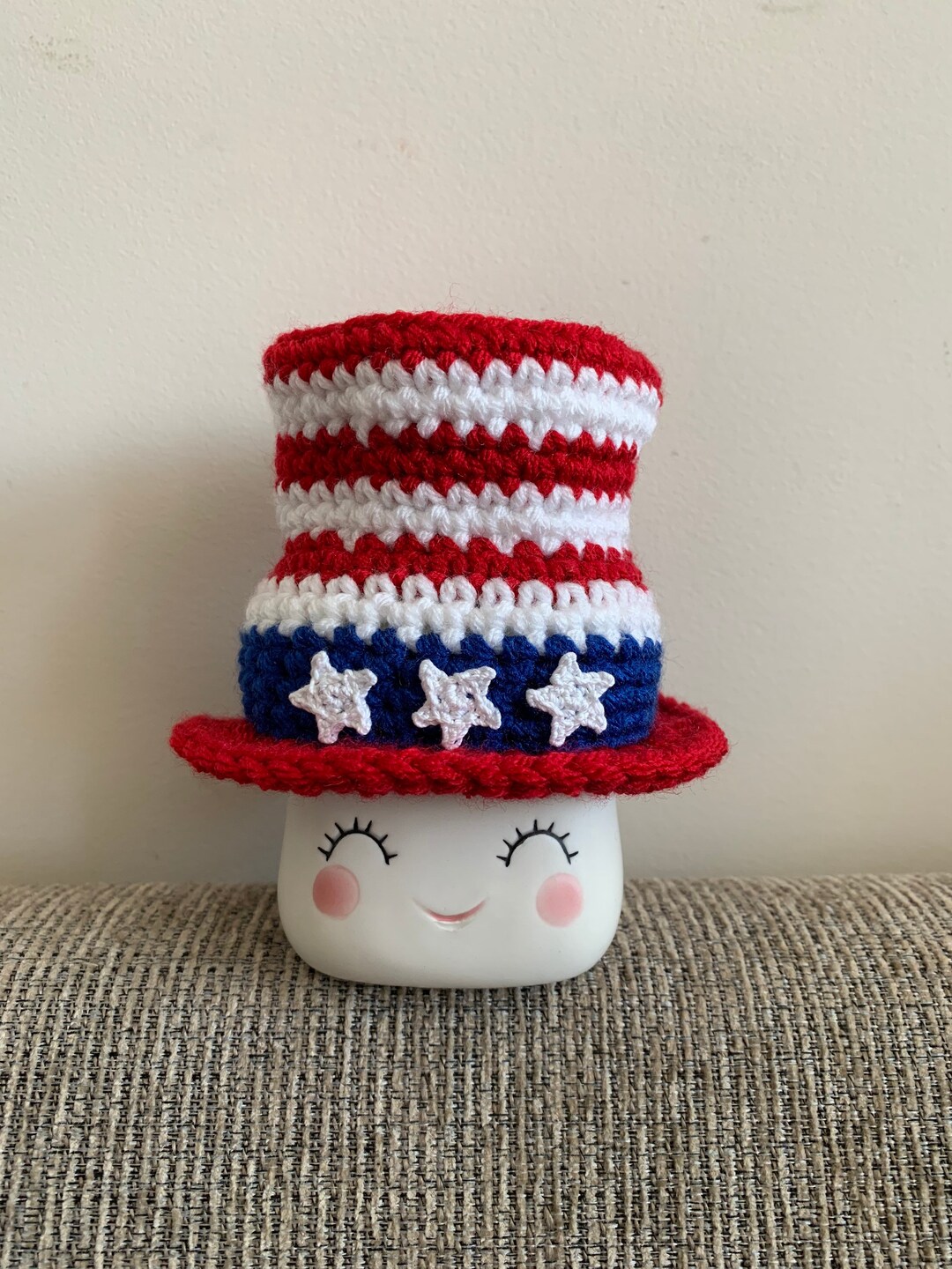 Crochet Uncle Sam Marshmallow Mug Hat - Etsy