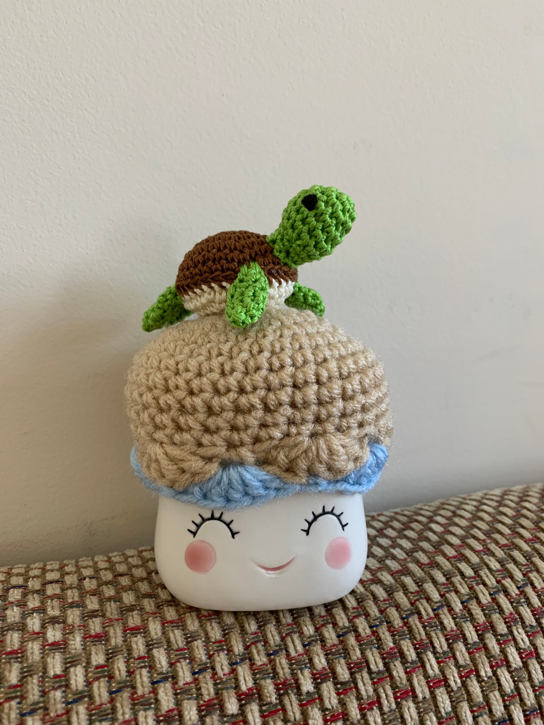 Crochet Turtle Marshmallow Mug Hat | Etsy