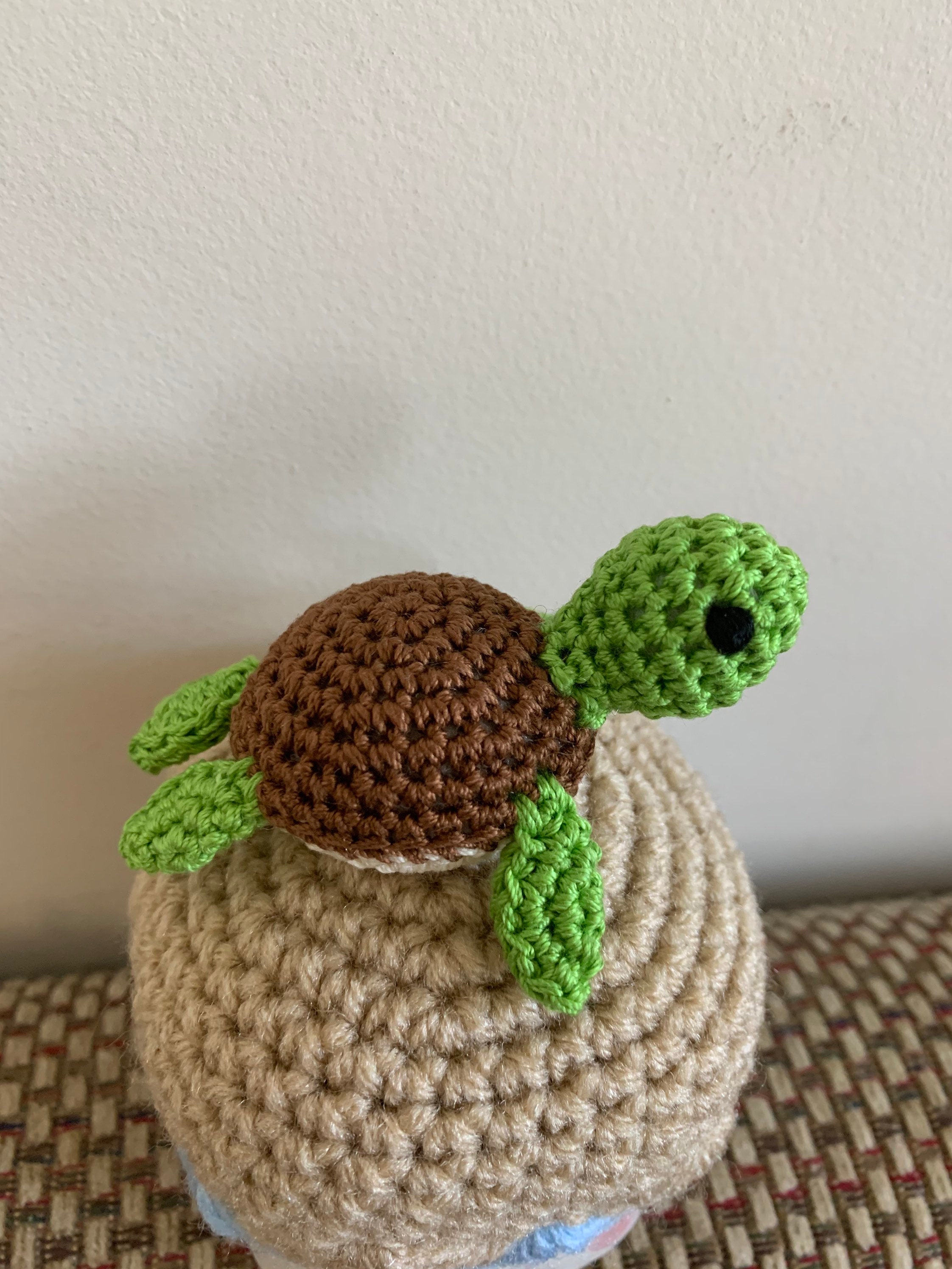 Crochet Turtle Marshmallow Mug Hat | Etsy