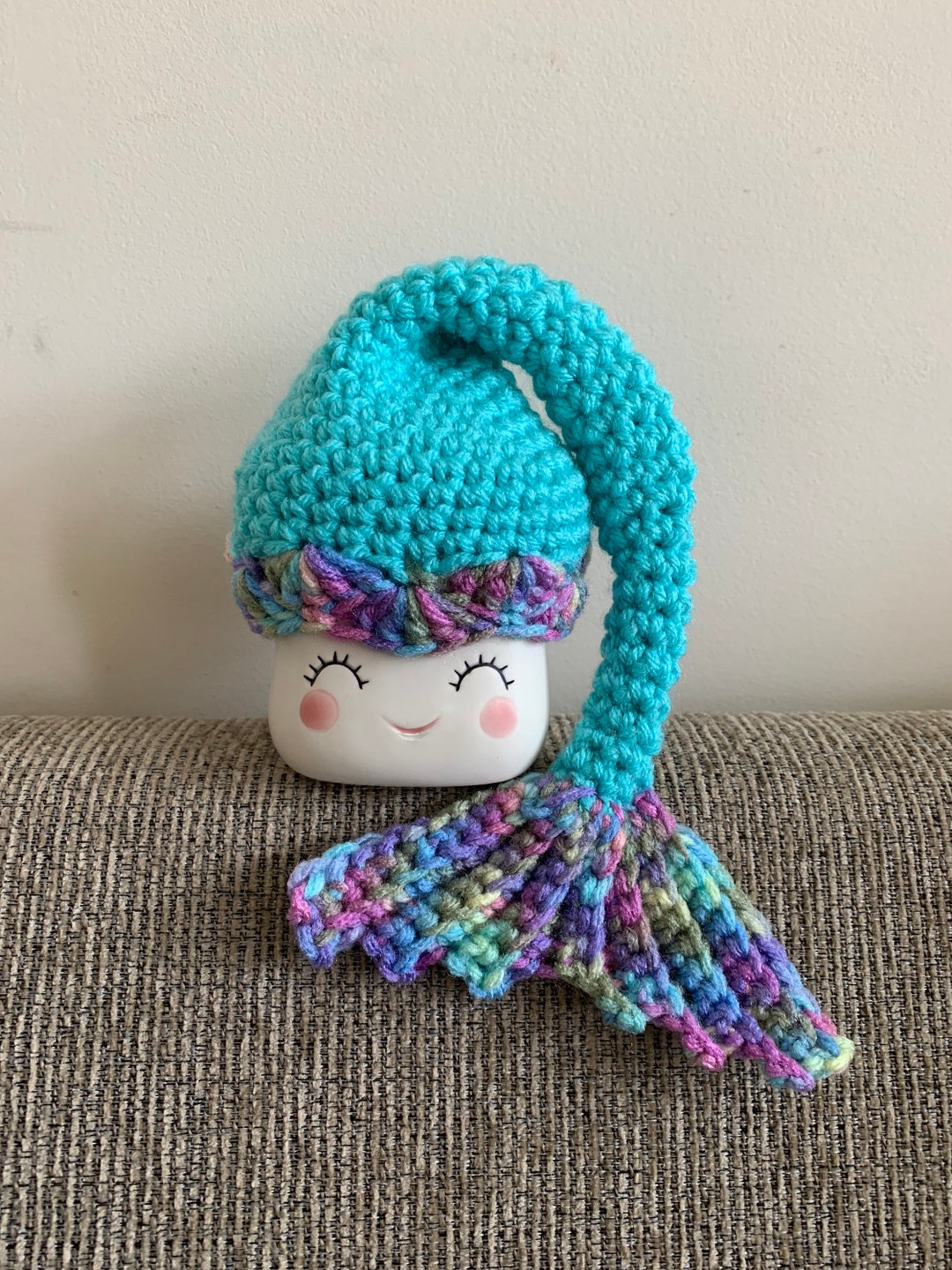 Crochet Mermaid Marshmallow Mug Hat - Etsy